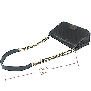 SUPXINJIA Purse Chain Strap - Microfiber Leather - Replacement for Crossbody Shoulder Bag - 51 Inch Long (Black)