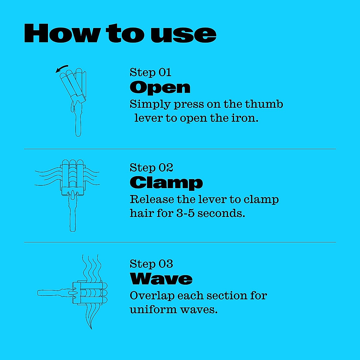 Trademark Beauty Three Barrel Hair Waver, Curling Iron, 1 Inch, Beach Waves, Quick Heat, Babe Waves Original, Adjustable Temperature Hair Curler - Pink