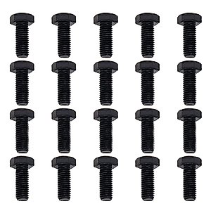 Heyiarbeit M10x25mm Hex Screws Bolts Carbon Steel Fastener Rustproof Metric Fully Threaded Replace Bolt Black 20PCS