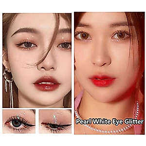 Go Ho Glitter Eyeshadow Makeup,Liquid Glitter Under Eye Shadow Bling,Glitter Eyeliner Diamond Sparkle Eye Stick,Shimmer and Shine Korean Makeup Glitter Lip Gloss for Women Eye Glitter,05# Golden Glitter