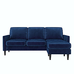 Mr. Kate Winston Reversible Sofa Sectional, Blue Velvet