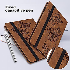 ALILANG Case for iPad Mini 6 2021 (6th Generation) 8.3 inch Case with Card Solts, PU Leather Adjustable Stand Smart Cover for iPad Mini 6 Tablet Case-Brown