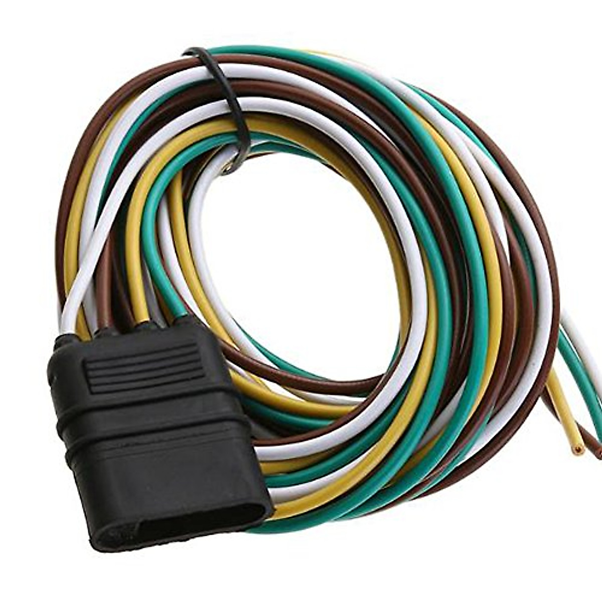 NEW SUN®10' Ft Length 4 Wire Trailer Light Wiring Harness Extension with 18 Gauge White Ground Wire for Utility Boat Trailer Lights