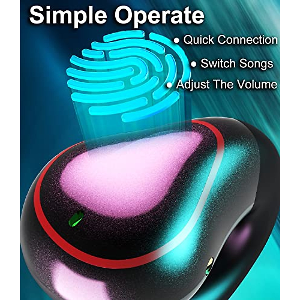 Single Bone Conduction Earbuds Open Ear Headphones Wireless Bluetooth Workout Headphones Open Ear Earbuds Sweat Resistant for Sports Running Headphones Exercise Around Mini Sport Open Earbuds, Black