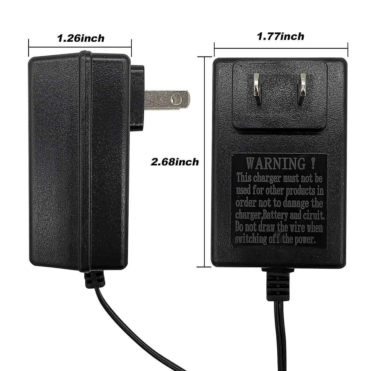 12 Volt Battery Charger for Ride On Toys 12V Kids Ride On Car Charger,12V Electric Car Riding Toy Battery Power Adapter Square Plug SL12-07-02