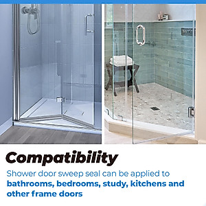 PalpitateC Shower Door T Drip Sweep Angled Gray Vinyl Framed Sweep fit for in Swing or Out Swing Doors Shower Door Bottom Sweep for Frameless Shower Door Seal 36" Long