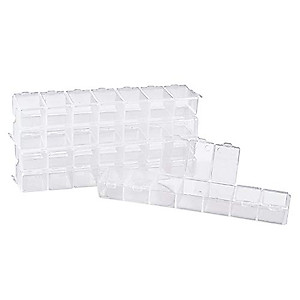 PH PandaHall 8 Pack 7 Grids Jewelry Dividers Box Organizer Clear Plastic Bead Case Storage Container for Beads, Jewelry, Nail Art, Small Items Craft Findings 15.5x3.3x1.8cm, Compartment: 3.3x2cm