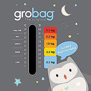 Tommee Tippee Grobag Baby Cotton Sleeping Bag, Sleeping Sack - 1.0 Tog for 69-74 Degree F - Rouge Zig Zag - Medium Size, 6-18 months, Rouge, 6-18 Months