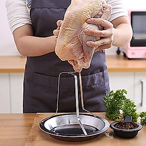 Chicken Roaster Rack,2 Pack Stainless Steel Beer Can Chicken Holder Vertical Roaster Rack Chicken Roasting Rack Roasting Pan for Grill Oven BBQ