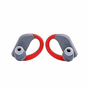 JBL ENDURANCE PEAK - True Wireless Earbuds, Bluetooth Sport Headphones with Microphone, Waterproof, up to 28 Hours Battery, Charging Case and Quick Charge, Works with Android and Apple iOS (red)
