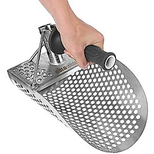 YtotY Beach Sand Scoop with Handle, Metal Detecting Tool,Beach Underwater Treasure Hunting, Stainless Steel Water Metal Detecting Tool Digging Shovel Fast Sifting Metal Detector…