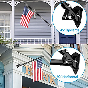 ZMTECH Flag Pole - Upgraded Bracket, 6 FT Stainless Steel Flag Poles for Outside House, Residential or Commerical, Tangle Free Flag Pole Kit for American Flag (Without Flag, Black)