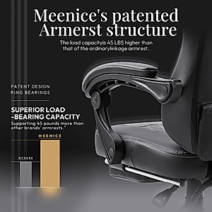 Gaming Chair with Footrest and Pocket Spring Cushion,Big and Tall Game Chair with Cooling Gel and Massage Lumbar,Adjustable High Back Ergonomic Computer Chair for Adults-Supports up to 300LBS Black ﻿