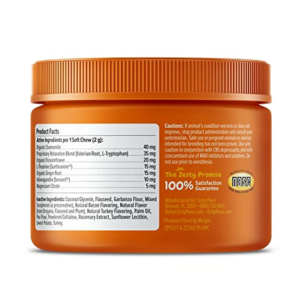 Zesty Paws Calming Chews for Dogs - Composure & Relaxation for Everyday Stress & Separation - with Ashwagandha, Organic Chamomile, L-Theanine & L-Tryptophan – Turkey Puppy - 90 Count