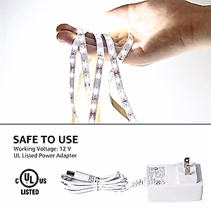 Lepro LED Strip Light White, 16.4ft Dimmable Vanity Lights, 6000K Super Bright LED Tape Lights, 300 LEDs 2835, Strong 3M Adhesive, Suitable for Home, Kitchen, Under Cabinet, Bedroom, Daylight White