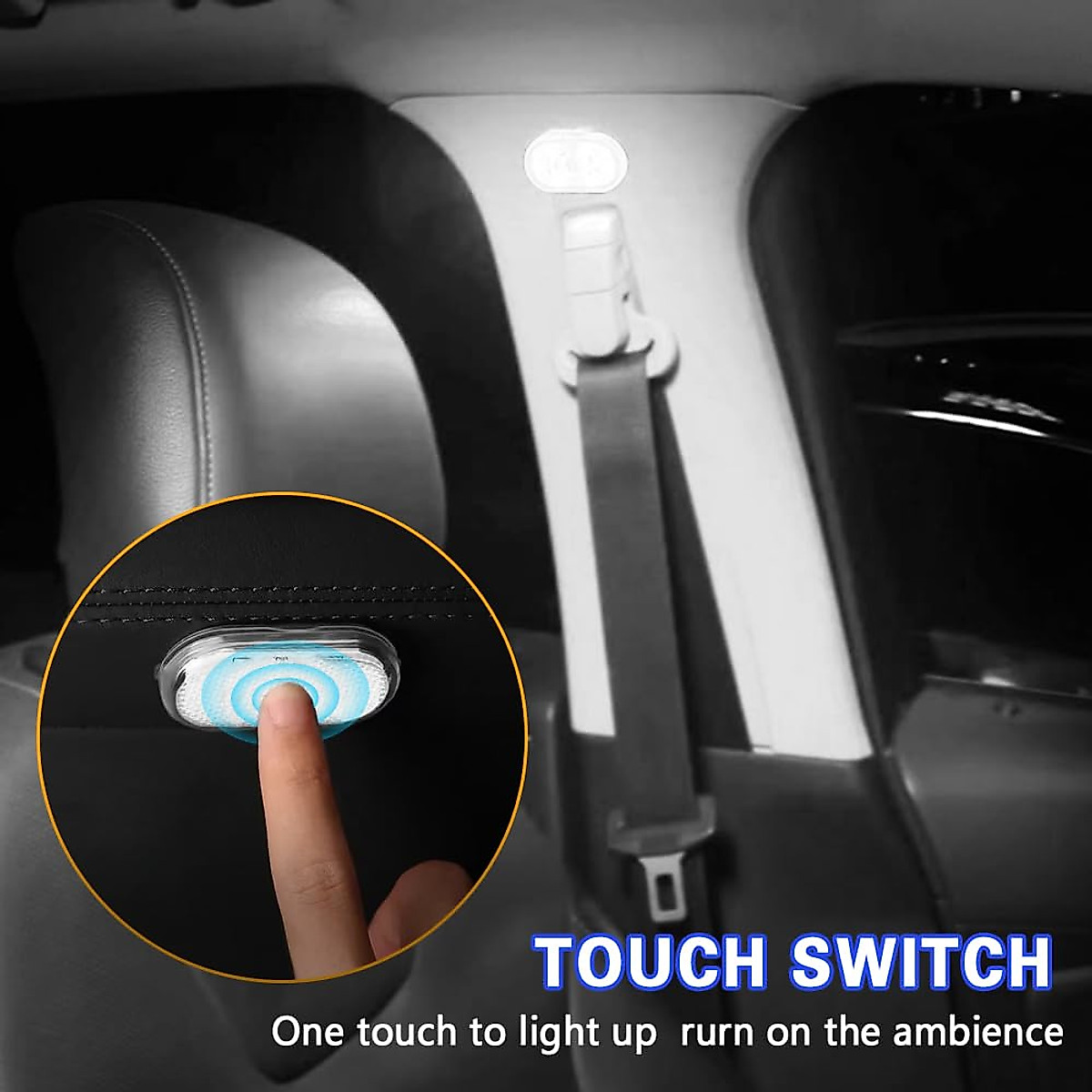 Middrivr Wireless Led Lights for Car Interior, Car Interior Led Night Light, USB Rechargeable Car Interior Lights for Car Decor, Reading Light, Bedside Light, Wardrobe Light