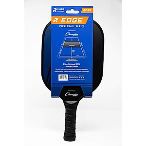 Champion Sports Wooden Pickleball Paddle: Rhino Edge Wood Pickleball Paddle - Indoor/Outdoor Pickle Ball Paddles - Red/Black Racket