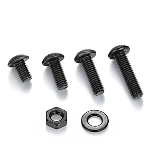 PGMJ 1500 Pcs M2/M3/M4/M5 Hex Screws Nuts Washers Kit - 12.9 Grade Black Alloy Steel Metric Screw and Bolt Assortment Set for Wood Working Hardware (Button Head)