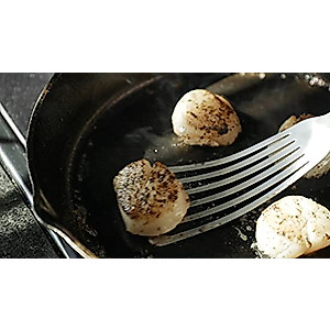 14.5'' Ultimate Nonstick Fish Spatula, TOADFISH, Stainless Steel Metal Spatula, Slotted Turner Perfect for Cooking Seafood on the Grill or Kitchen