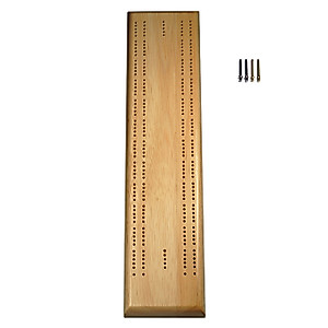 WE Games Competition Cribbage Set - Solid Wood Sprint 2 Track Board with Metal Pegs