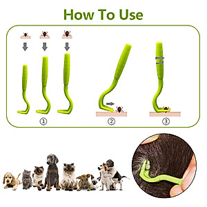3 Sizes Tick Removal Tool for Dogs, Cats and Humans Plastic Tick Puller Tick Grabber Entire Head & Body Pain-Free (1 Pack)