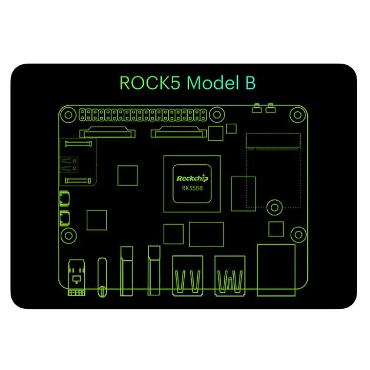 YICUGCOM Rock 5B Development Board SBC KIT ROCK5 ROCKPI RK3588 chip high-Performance 8-core 4G RAM+16G EMMC Single Board Computer
