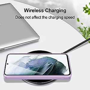 GiiYoon Silicone Case Compatible with Samsung Galaxy S21 5G, Full Body Silky Soft Touch Phone Case with Camera Protection, Shockproof Cover with Microfiber Lining, Purple