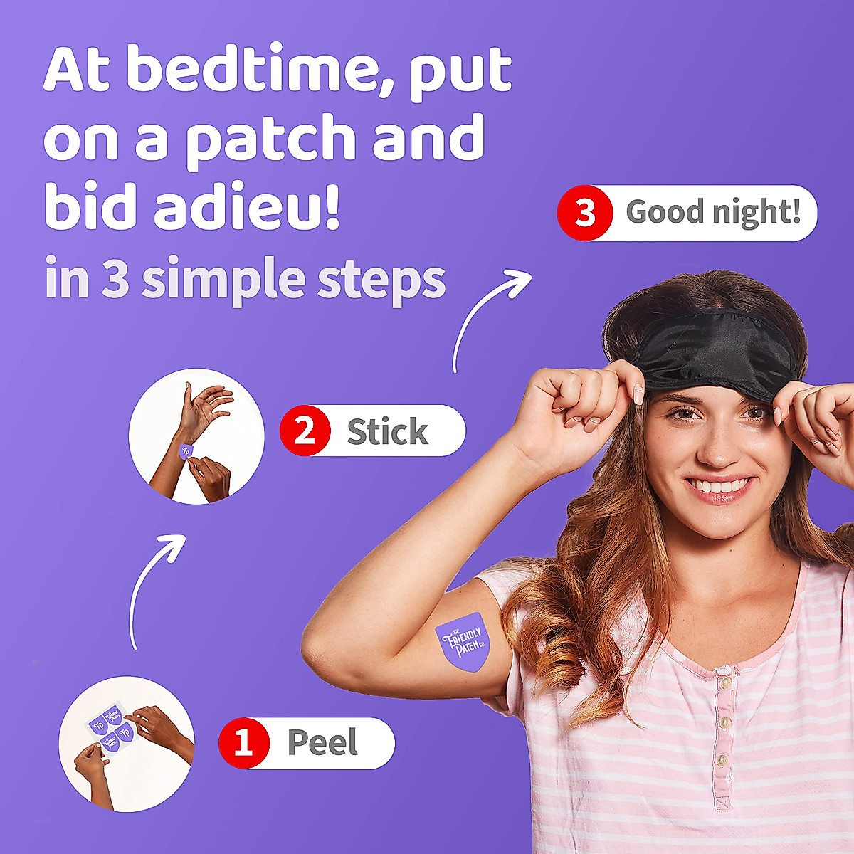 The Friendly Patch 28 Day Sleep Patches Snooze for Sleep Aid Support | Natural Sleeping Aid with Melatonin 7mg and Magnesium