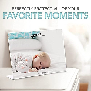 Photo Booth Frames - 7x5 Inch Clear Acrylic Display, Slanted Back 7x5 Horizontal Picture or Display Plastic Sign Holder with Inserts - 6 pack