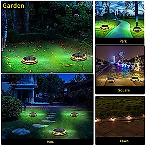 Forfire Solar Ground Lights Outdoor Garden IP65 Waterproof 17 LED Disk Lights Decorative Landscape Lighting for Yard Pathways Patio Lawn Walkway ( 1Pack Warm White )
