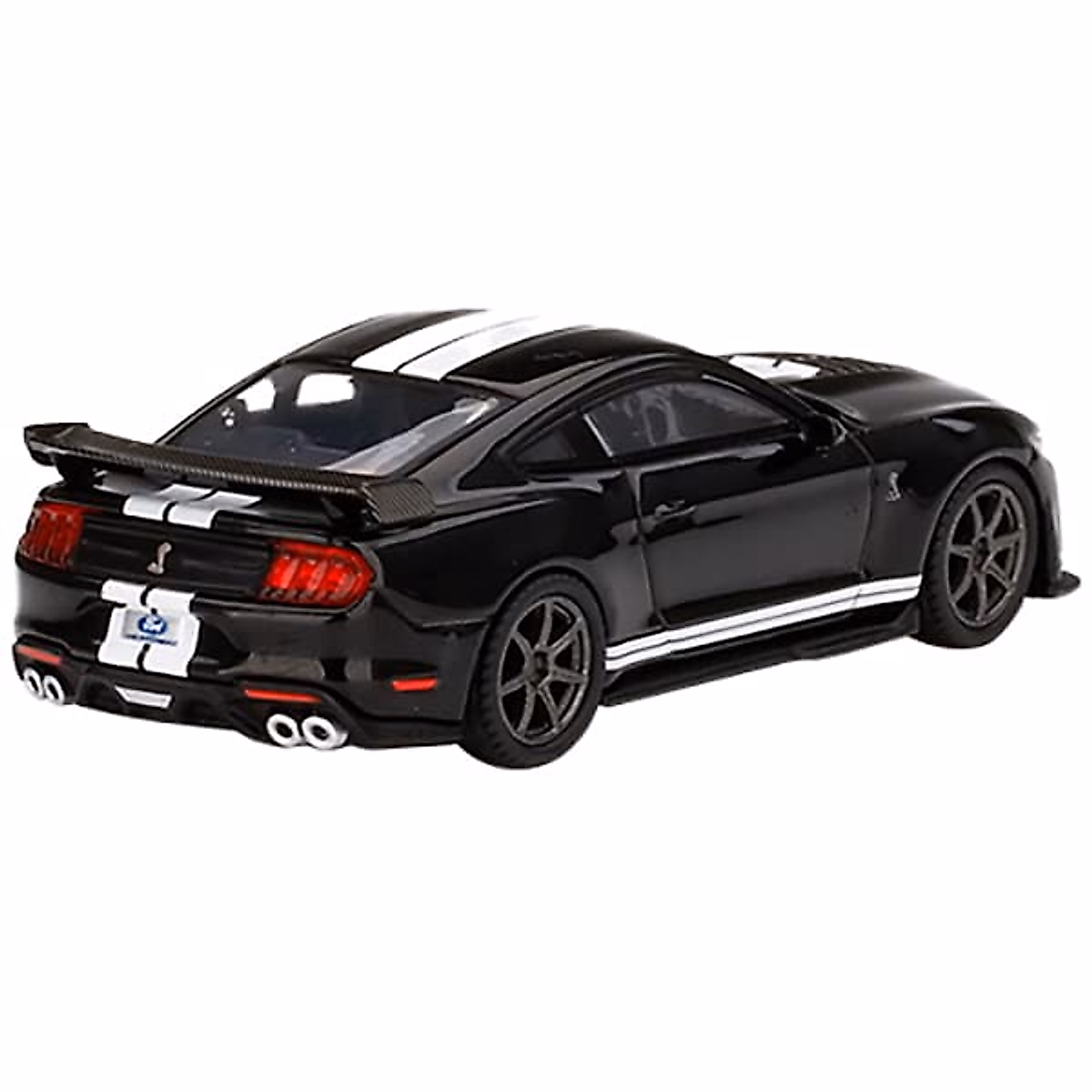 Shelby GT500 Shadow Black with White Stripes Limited Edition to 3600 Pieces Worldwide 1/64 Diecast Model Car by True Scale Miniatures MGT00334