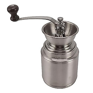 Hand Crank Coffee Grinder 304 Stainless Steel Grinding Degree, Detachable Mill with Individual Bean Container, Manual Operation for Home Use (Large)