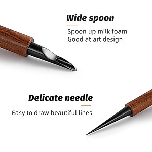 MHW-3BOMBER Latte Art Pen for Barista, Rosewood Coffee Art Pen for Latte/Cappuccino/Macchiato, Espresso Art Tool, CN5400R