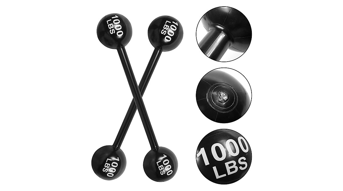 Get 2 Giant Inflatable Dumbbells - Perfect Party & Cosplay Props