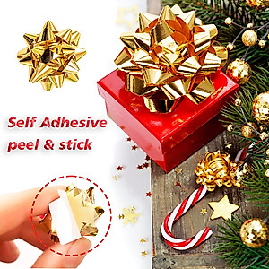 150pcs 1 Inch Gift Wrap Bow 1" Tiny Self Adhersive Mini Present Wraping Mini Bows 6 Colors Holiday Festiveal Christmas Decoration (SERSEE 1")