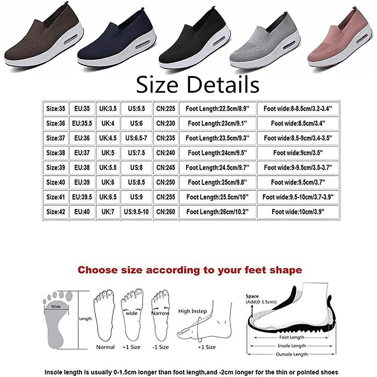 Fitsshoes Women Orthopedic Sneakers,Slip-On Light Air Cushion Mesh Shoes,Casual Breathable Walking Shoes with Arch Support (7.5, Pink)