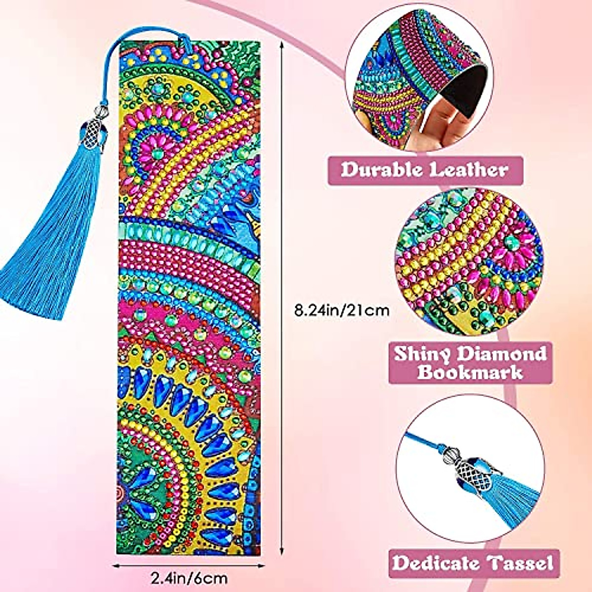 Diamond Painting Bookmarks: 5D Special Shaped Diamond Art Bookmarks,Beaded Bookmarks for Book Readers (Floral)