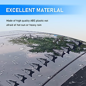 Dewkou 10 Pack Diffuser, Shark Fin Spoiler Diffuser, EVO Style Shark Fin Antenna, Rear Roof Spoiler, Car Roof Modification, Antenna Fashion Decoration (Black)