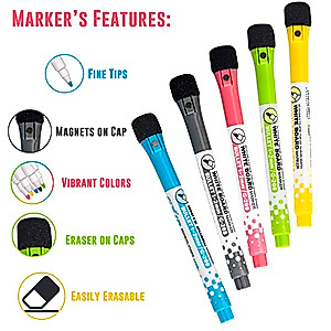 Lilymeche Concept - Magnetic Chore Chart 2 Pcs Dry Erase Behavior Charts, 1 Whiteboard & 5 Magnetic Markers, Reward Chart for Adults & Kids for School, Home and Office, Daily Planner Schedule Board.