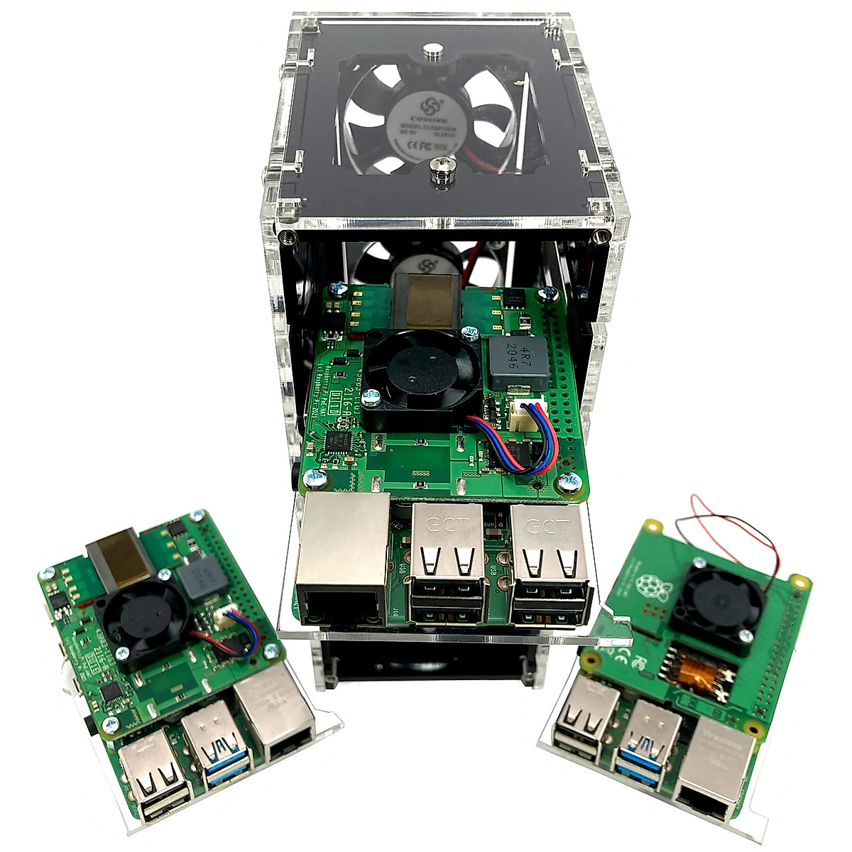 C4Labs Zebra Bramble Case – Raspberry Pi 5 4B & 3B+ (6 Stack, Black Ice)