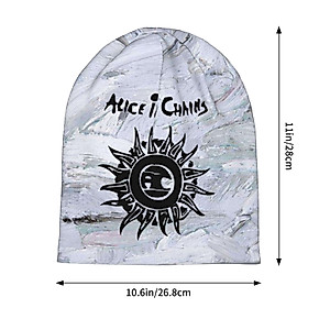 Alice Rock in Band Chains Beanie Hats Men Multifunctional Winter Knitted Hat Custom Skull Cap Casual Beanie One Size Black