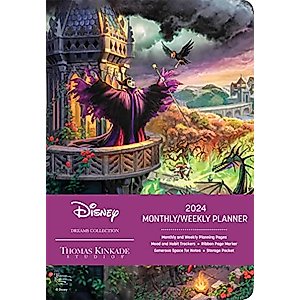 Disney Dreams Collection by Thomas Kinkade Studios 12-Month 2024 Monthly/Weekly: Maleficent