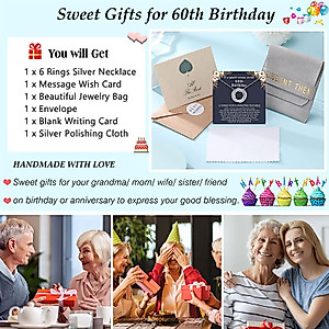 UNGENT THEM 60th Birthday Gifts for Women Mom, 60th Birthday Decorations Woman, 6 Decade Jewelry Gifts for 60 Year Old Woman, Happy 60th Birthday Gifts Ideas