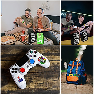 Bluegogo Video Game Party Favors, Gamer Party Favors - VIP Passes Keychains Tattoo Stickers Shoe Charms Button Caps Bags for Gaming Party Favors