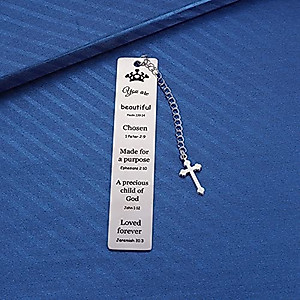 Kvekstio Inspirational Christian Bookmark Gifts for Women, Book Lovers Religious Bible Verse Bookmark for Daughter Girls, Baptism Religious Church Gifts
