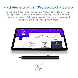 Andana USI Stylus Pen, Touch Screen Stylus for USI Chrome OS, Active Digital Pen Compatible with Chromebook Devices from Acer, Asus, HP, Lenovo, Samsung (Black)