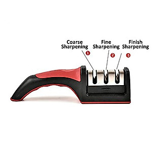 MICPANG Knife Sharpener 3 Stage Knife Sharpening Tool for Dull Steel, Paring, Chefs and Pocket Knives to Repair, Restore and Polish Blades