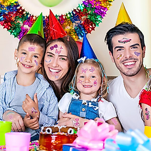 Qpout 154Pcs Pink Temporary Tattoos for Girls Cute Pinkish-purple Princess Themed Face Fake Tattoos Stickers for Pink Birthday Party Supplies Decorations Favors,20 Sheets