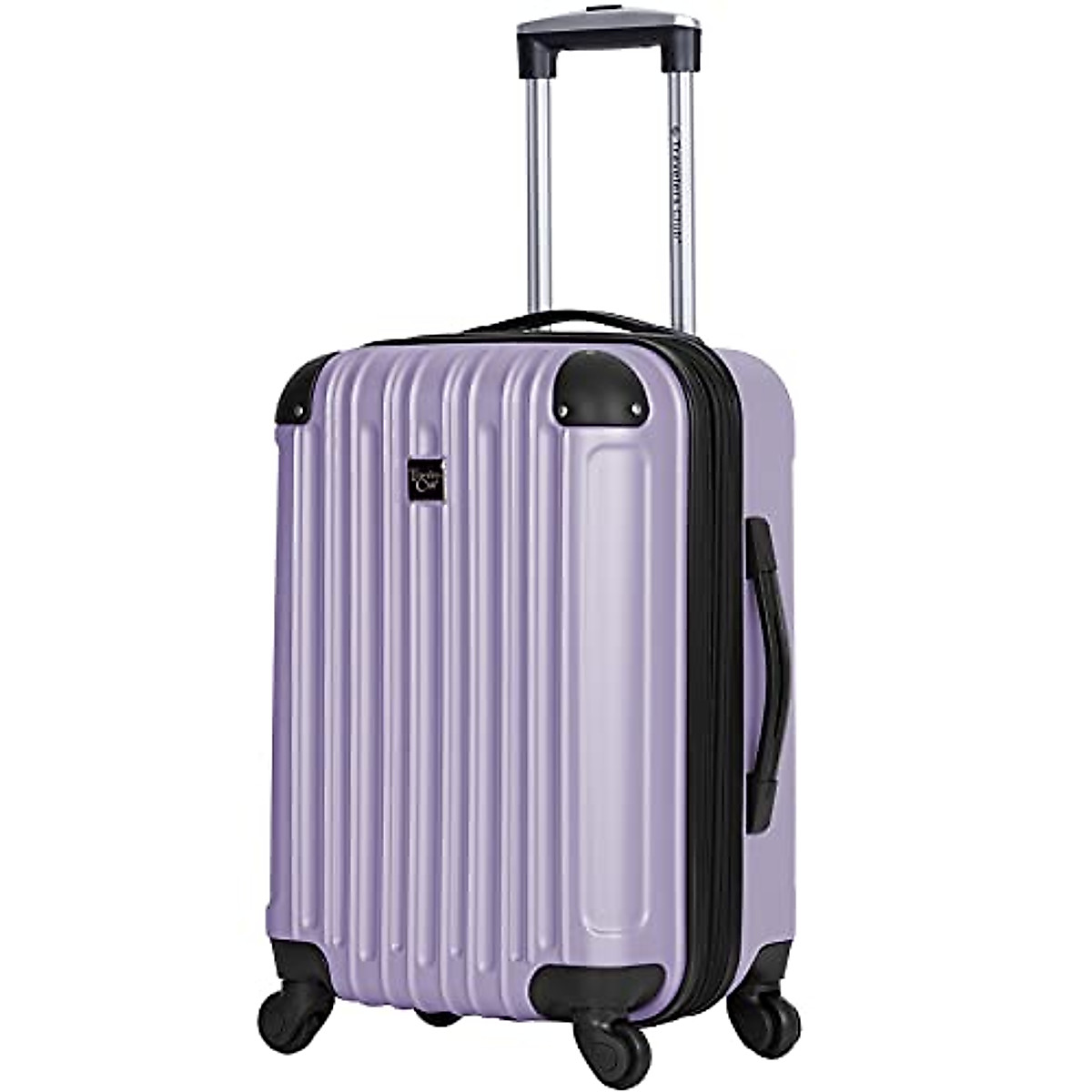 Travelers Club Midtown Hardside Luggage Travel Set, Spinner Wheels,Zippered Divider,Telescopic Handle,Lightweight, Lilac, 4-Piece Set