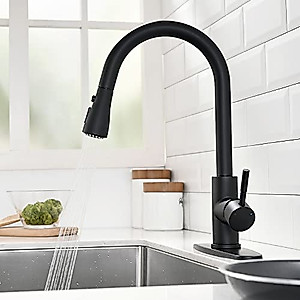 Black Kitchen Faucets with Pull Down Sprayer Kitchen Sink Faucet with Pull Out Sprayer Single Hole Deck Mount Single Handle Stainless Steel Grifos De Cocina 866068R